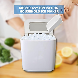 Countertop Ice Maker, 9 Cubes Ice Machine Ready in 6 Mins, 26Lbs/24H, Self-Cleaning Ice Machine with Ice Scoop and Baseket 3 Size of Bullet Ice Optional for Home Kitchen Office Bar Party