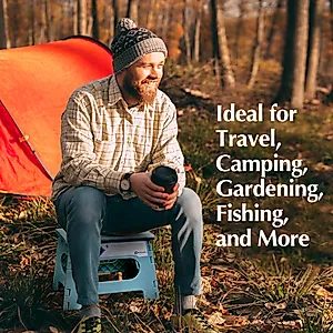 Handy Laundry Folding Lightweight Step Stool is Sturdy Enough to Support Adults and Safe Enough for Kids. Opens Easy with One Flip. Great for Kitchen, Bathroom or Bedroom. (Teal)