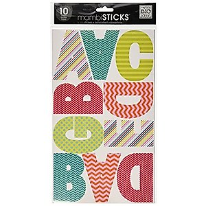 me & my BIG ideas Garde Patterned AV Alphabet Stickers, Large, 10 Sheet