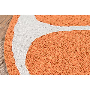 Novogratz by Momeni Cucina Orange Round Kitchen Mat 3' x 3'