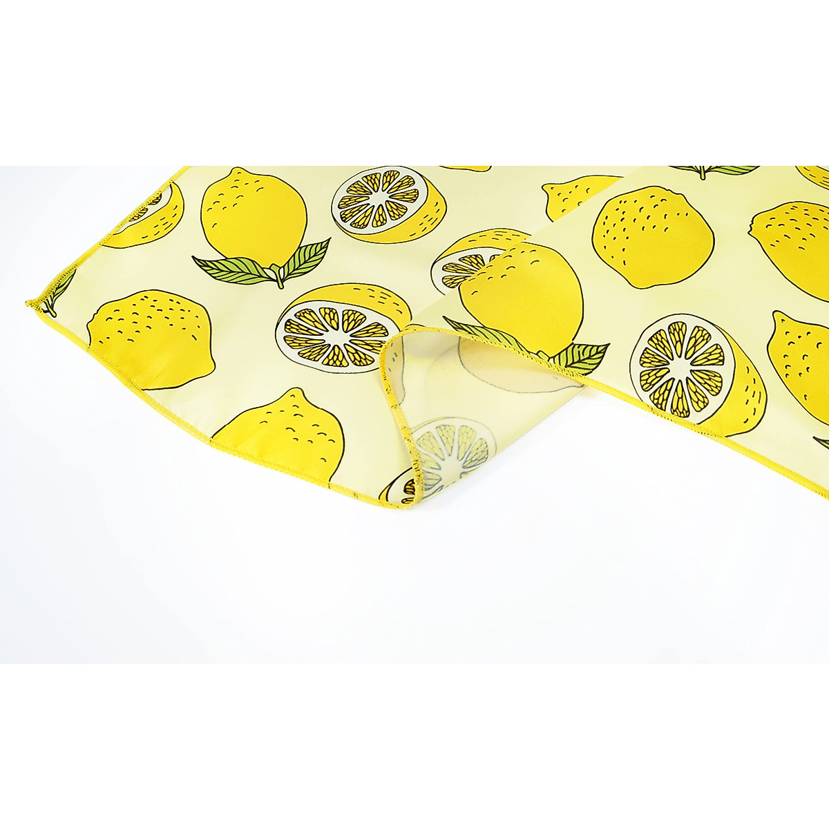 GERINLY Womens Neckerchief - Yellow Lemon Print Square Hair Scarf Headband Cute Bandana Bag Handle Wrap (Pale Yellow)