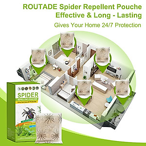 15 Pack Natural Spider Repellent Indoor Use Made with Plant-Based Ingredients, Powerful Spider Repellent Pouches for House Garage to Get Rid of Spiders Outdoor Indoor, Easy to Use, Safe & Non-Toxic