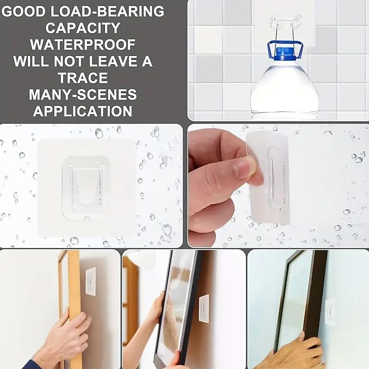 ANYSENT Transparent Double Sided Adhesive Wall Hooks,No Damage Wall Hooks,Nail Free Self Adhesive Hooks for Bathroom Kitchen Office Hanging (10 Set)