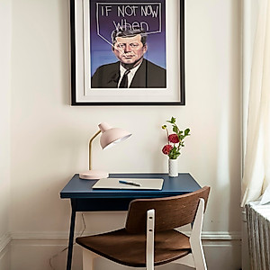 Globe Electric 67339 16" Desk Lamp, Matte Rose, Matte Gold Arm, Clear Cord, in-Line On/Off Switch, Home Décor, Lamp for Bedroom, Home Office Accessories, Desk Lamps for Home Office, Desk Light