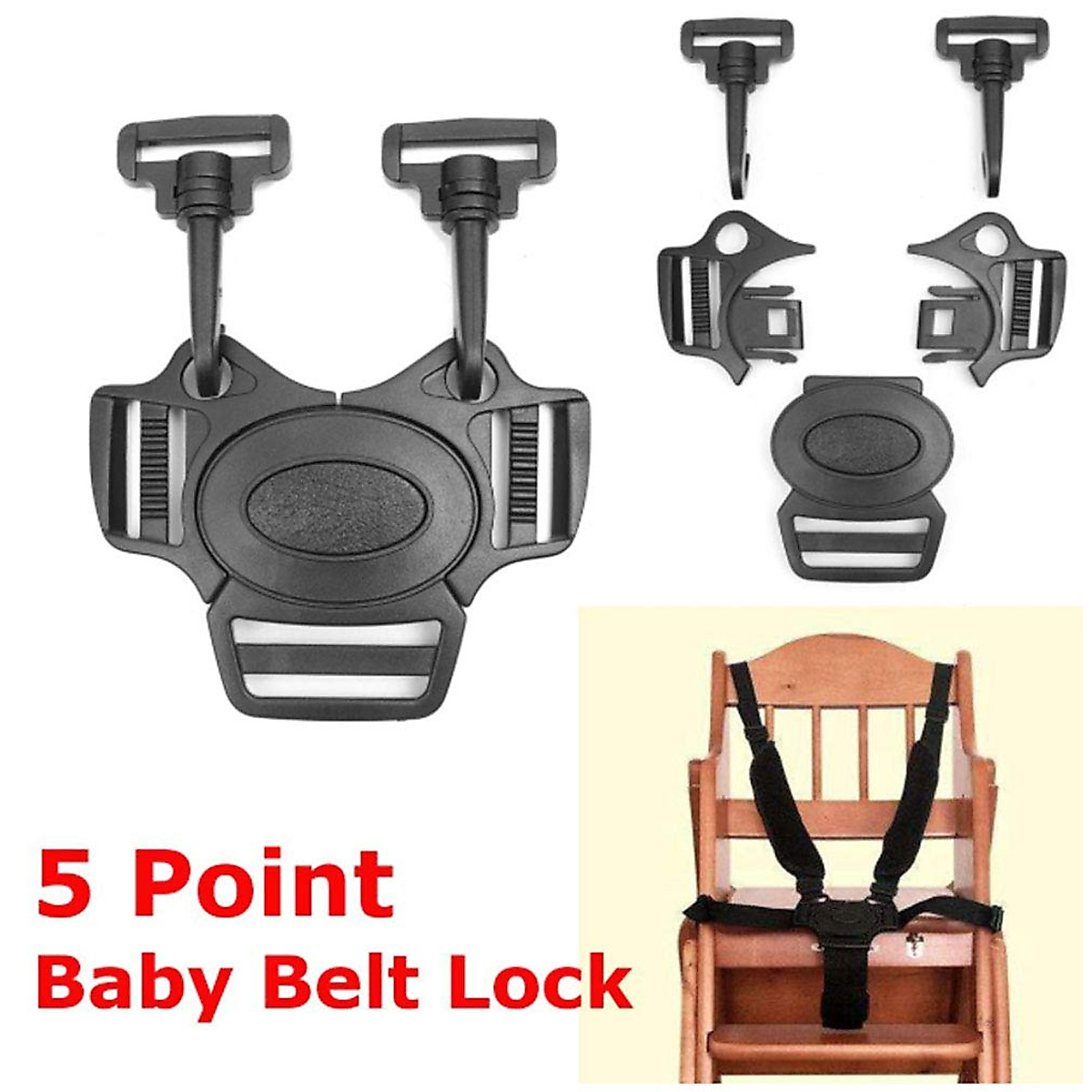 High Chair Strap - Baby 5 Point Harness Belt for Stroller High Chair
