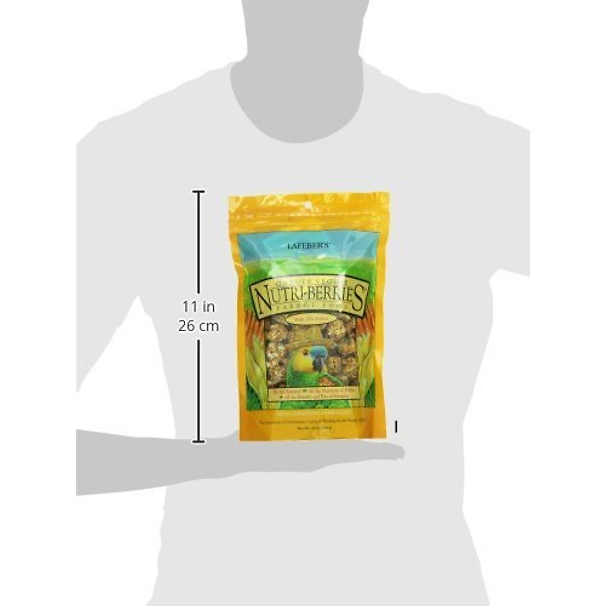 LAFEBER'S Nutri-Berries Parrot Food 2 Flavor Variety Sampler Bundle, (1) Each: Sunny Orchard with Cranberries Apricots Dates, Garden Veggie with Carrots Peas Broccoli (10 Ounces)