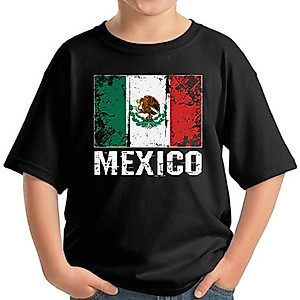 Pekatees Mexican Flag T Shirt for Kids Mexico Shirt Mexican Soccer Youth Shirt Black M