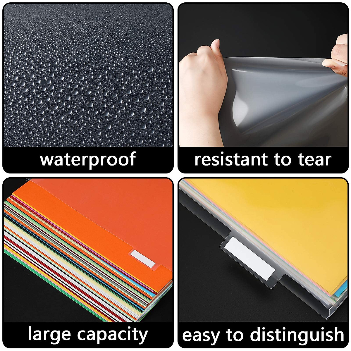 12 x 12 Scrapbook Paper Storage Organizer Clear Top Loading Files Plastic Paper Holder with Customizable Tabs for Holding Paper Photos Vinyl Paper Scrapbook Paper (40 Set)