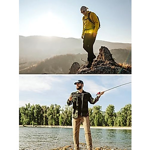 FREE SOLDIER Men's Outdoor Cargo Hiking Pants with Belt Lightweight Waterproof Quick Dry Tactical Pants Nylon Spandex (Mud 32W/32L)