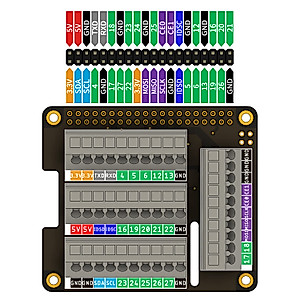 ElectroCookie Raspberry Pi GPIO Terminal Block Breakout Module, Push-in Simple Spring Connector Expansion PCB Shield