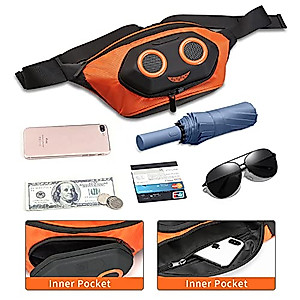 Fanny Pack with Bluetooth Speaker, Asyoren Portable Bluetooth Speakers, 10W Louder Volume, Crystal Clear Stereo Sound, Rich Bass, IPX7 Waterproof, Bluetooth 5.0, Wireless Speakers for Running, Sports