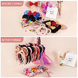 OAOLEER Headband Holder, Clear Jewelry Organizer for Teen Girl Women Gifts, The Perfect Headband Display Organizer (Acrylic with Drawer)