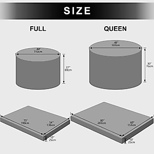 N&V Bean Bag Chair/Bed Transformable Giant with Washable Plush Velvet (Blue, Full)