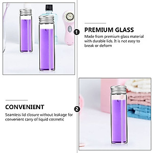 Cabilock 10pcs Clear Flat Glass Test Tubes with Screw Caps Large Test Tubes Containers for Bath Salt Candy Storage 80ml