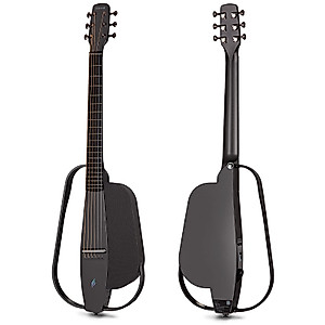 Enya NEXG Acoustic-Electric Carbon Fiber Audio Guitar Smart Acustica Guitarra for Adults with 50W Wireless Speaker, Preamp, Wireless Microphone, Hi-Fi Monitor Earphones, Strap, and Case(Black)