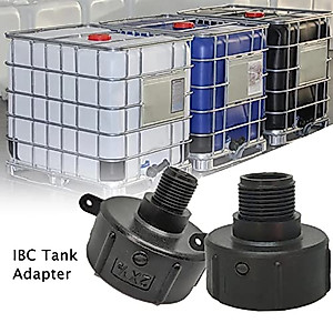 IBC Tote Tank Adapter, Drain Adapter 2" NPT Fine Thread to 3/4" Outside Thread Garden Water Hose Conector Male Adapter Fitting