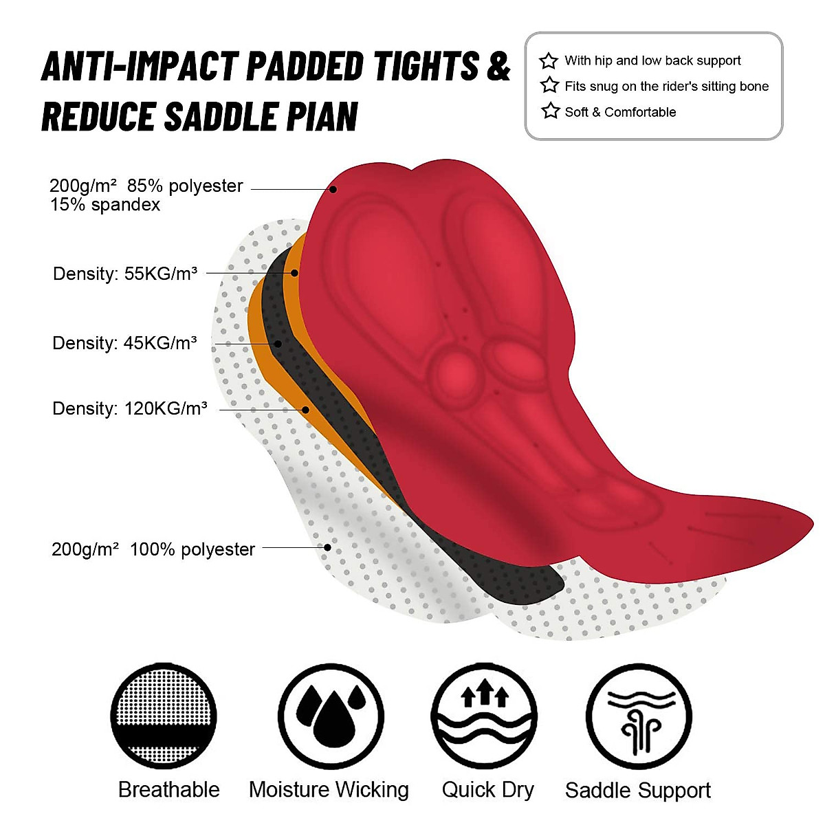 Mountain Bike Shorts for Men with 3D Padded Cycling MTB Shorts, Lightweight Loose Fit Bicycle Underwear Shorts X-Large