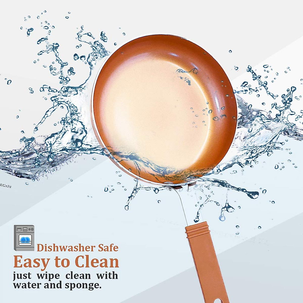 SHINEURI Mini 6 1/2" Inch Nonstick Copper Pan Nonstick Pan Copper Fry Pan Copper Nonstick Pan Copper Ceramic Pan Mini Nonstick Omelet Pan Copper Frying Pan Mini Pan Extra Small Pan for 1 Person Meal