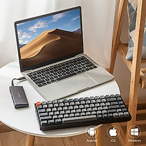 Keychron K2 75% Layout Bluetooth Wireless Mechanical Gaming Keyboard with Gateron G Pro Brown Switch/White LED Backlit/USB C/Anti Ghosting/N-Key Rollover, 84 Keys, for Mac Windows-Version 2