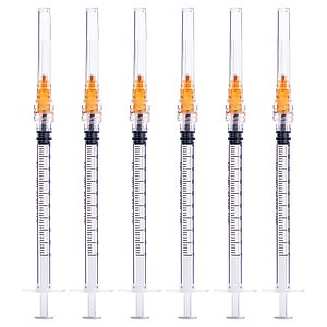 1ml with 25 Gauge 1 Inch, Lab Supplies for Industrial Scientific Labs, Liquid Measuring, Pack of 20
