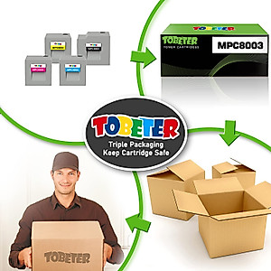 ToBeter Compatible MP C8003 Toner Replacement for MPC8003 842196 842197 842198 842199 Toner Cartridge for Lanier Savin IM C6500 IM C8000 MP C6503 MP C8003 Printers (BK/C/M/Y, 4 Pack)