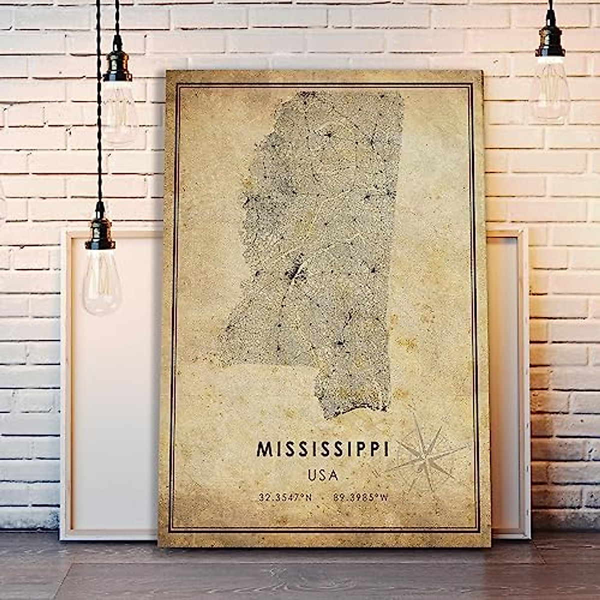 Mississippi Vintage Map Print Mississippi Map USA Map Art Mississippi City Road Map Poster Vintage Gift Map