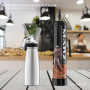 Marz Premium Whipped Cream Charger (2 Cylinders) 680g 1.1L - Food Grade Nitrous Oxide Tank Pure Flavored N2O Chargers - For Any Standard Whipping Cream Dispenser