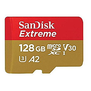 SanDisk Extreme MicroSD Card 128GB Memory Card (Two Pack) for DJI Air 2S Drone (SDSQXA1-128G-GN6MN) 4K Video Speed V30 UHS-I A2 160MB/s SDXC Bundle with (1) Everything But Stromboli Micro Card Reader