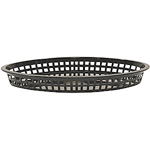 TableCraft 1086BK 12-3/4" Black Oval Texas Platter Basket (Pack of 12)