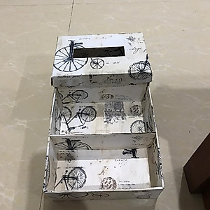 Yifely Shabby Chic Bikes Furniture Paper Self-Adhesive Shelf Liner Drawer Locker Sticker 17.7 Inch by 9.8 Feet