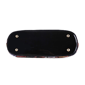 SG SUGU Glossy Magazine Cover Lightweight Medium Dome Crossbody Bag Michelle Obama Purse | Black