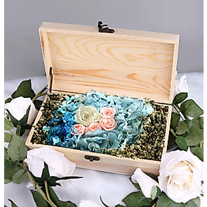 dedoot Unfinished Wooden Box with Hinged Lid 9.7x5.5x2.7 Inch Rectangle Keepsake Box Clasp Wood Box, Storage Box Wooden Gift Boxes for DIY Crafts, Home Deocration, Jewelry