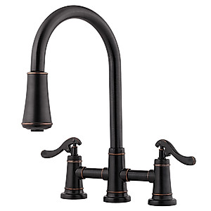 Pfister LG531YPY Ashfield 2-Handle Pull-Down Kitchen Faucet in Tuscan Bronze, 1.8 gpm