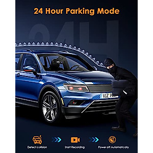 Dual Dash Cam 4K, Dash Cam Front and Inside, Dash Camera for Cars with 64GB SD Card, Infrared Night Vision, 1.5 inch IPS Screen, Loop Recording, Accident Lock, WDR, Parking Monitor for Taxi Driver