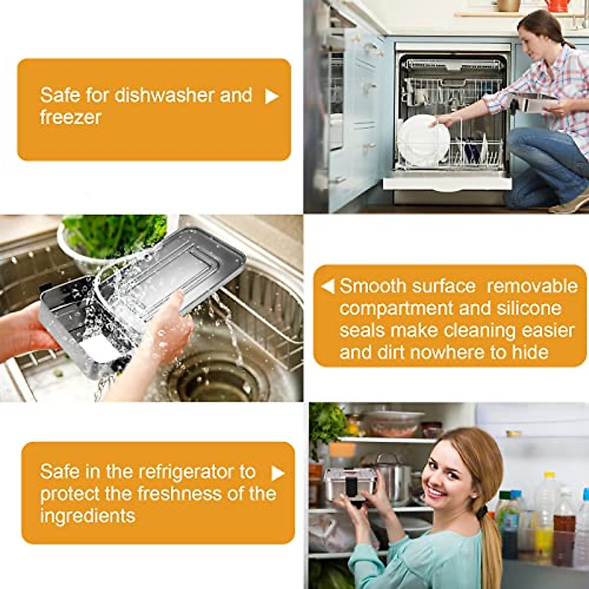 AOHEA Stainless Steel Bento Lunch Box for Kids: BPA FREE Bento Box 1200ml Leak Proof Lunch Box 304 Stainless Steel Kids Bento Box Metal Lunch Box for Kids and Adults