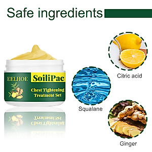 WDAC 2Pcs 50ml Natural Plant Breast Firming Massage Cream Remove Excess Fat Effectively Shrink Chest Gynecomastia Tightening Ginger Cream (A)