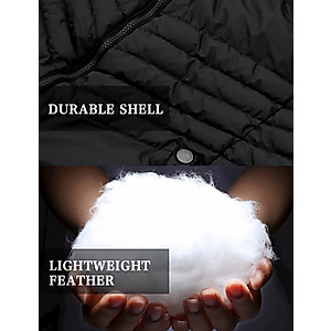 Szory Women's Down Jacket Winter Long Puffer Parka Coat with Removable Fur Hood (Black,Medium)