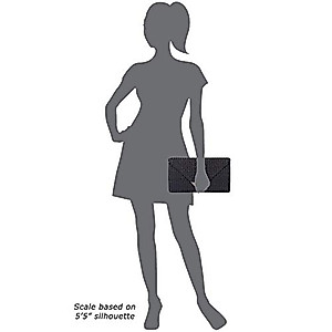 JNB Natural Straw Clutch, Black Medium