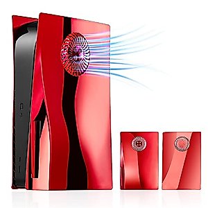 PEPPER JOBS Electroplating Red Vent Heat Console Cover Hard Shockproof Console Skin Case ABS Anti-Scratch Dustproof for Console Disc Edition