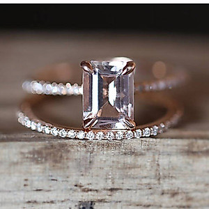 Wedding Rings for Women Rose Gold Engagement Ring with A Fine Small Square Zircon Ringa Good Gift for a Girlfriend, Boyfriend, Family