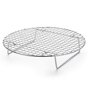 Foraineam 4 Pack 10.5 inch Steamer Rack Round Grilling Rack for Cooling Steaming Baking Cooking, Lifting Food in Pots, Cake Pan, Pressure Cooker and Oven