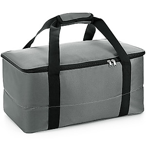 YOUEON Bongo Drum Bag with Carrying Grip, 18 Inch Standard Size Padded Bongo Gig Bag Bass Drum Fabric Bag with Dense Protective Interior Padding, Grey