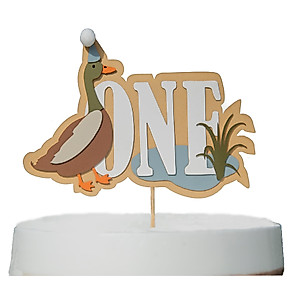 One Lucky Mallard Duck Cake Topper,Mallard 1st Birthday Decoration,Little Duck Hunter Party Decor,Mallard Duck Birthday Party Supplies,Duck Hunting Theme,Lucky Baby Shower Cake Tooper