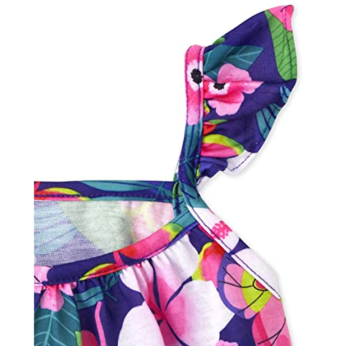 The Children's Place Girls' Sleeveless Tank Top and Short 2 Piece Pajama Set, Tropical Purple, Medium