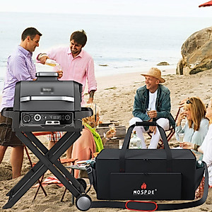 MOSPDE Grill Carry Bag Fits for Ninja OG701 Woodfire Outdoor Grill, Fits Electric Ninja Woodfire Smoker Portable BBQ Grill Travel-600D Heavy Duty Weather Resistant Carrying Bag