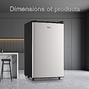 WANAI Mini Refrigerator 3.2 Cu.Ft, Single Door, Adjustable Thermostat, Adjustable Removable Shelves Refrigerator Suitable For Dorm,Office,Living room