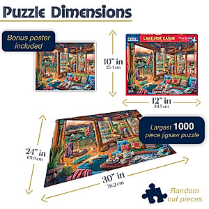 White Mountain Puzzles Lakeside Cabin, 1000 Piece Jigsaw Puzzle