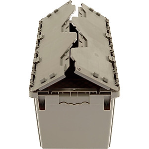 Distribution Container With Hinged Lid 22-3/8x13x13 Gray