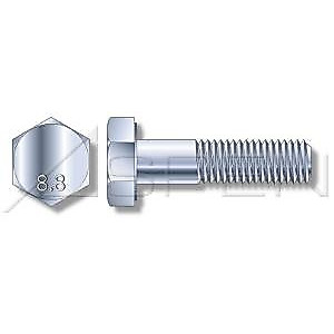 (5 pcs) Metric DIN 931 M14X220 Hex Head Cap Screw with Part Thread 8.8 Steel Plain