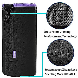 Camera Lens Case, Cwatcun 4 Pack Lens Pouch Bag Set with Thick Protective Neoprene, for Canon, Nikon, Sony, Pentax, Olympus, Panasonic, Fuji, Sigma DSLR/SLR Camera Lens (Small, Medium, Large, X Large)